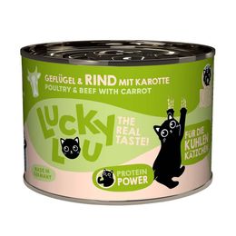 Lucky Lou Lifestage Kitten Gefl&uuml;gel & Rind Katzen-Nassfutter ohne Getreide- und Zuckerzusatz 6x200g