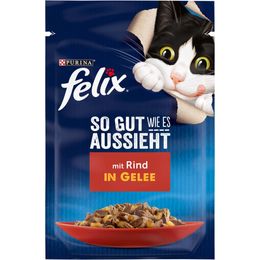 FELIX So gut wie es aussieht in Gelee mit Rind Katzen-Nassfutter ohne k&uuml;nstliche Aroma- und Farbstoffe 26x85g