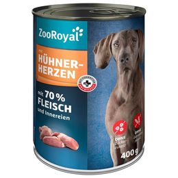 ZooRoyal Hunde-Nassfutter mit H&uuml;hnerherzen 6x400g