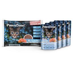 Pawsome! Kitten Lachs Katzen-Nassfutter Vorteilspack 4x85g