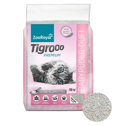 ZooRoyal Tigrooo mit Babypuderduft Katzenstreu stark geruchsbindend 12kg