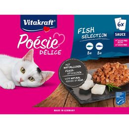 Vitakraft Po&eacute;sie D&eacute;lice Fish Selection Katzen-Nassfutter getreidefrei 6x85g