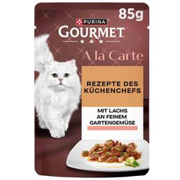 Gourmet A la Carte Lachs & Gem&uuml;se Katzen-Nassfutter ohne k&uuml;nstliche Zus&auml;tze 26x85g
