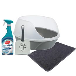 Trixie Katzen Starter Set &ndash; Katzentoilette, Streul&ouml;ffel, Vorlegematte und Geruchsentferner