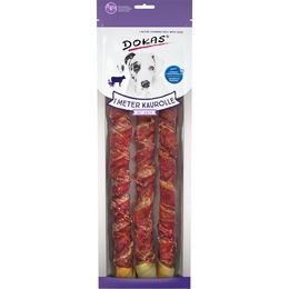 Dokas 1 Meter Kaurolle mit Ente (Rinderhaut) Hundesnacks getreidefrei 315g