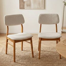 Pharao24.de Esszimmerstuhl Polsterstuhl im Skandi Design mit Gestell aus Massivholz (2er Set)