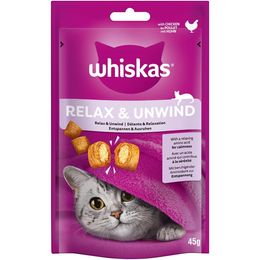 whiskas Entspannen & Ausruhen mit Huhn Katzensnacks ohne Farbstoffe 4x45g