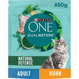 Purina One Dual Nature Huhn mit Spirulina Katzen-Trockenfutter zur Unterst&uuml;tzung der nat&uuml;rlichen Abwehrkr&auml;fte 650g