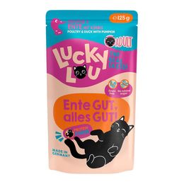 Lucky Lou Lifestage Adult Gefl&uuml;gel & Ente Katzen-Nassfutter ohne Getreide- und Zuckerzusatz 16x125g