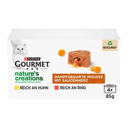 GOURMET Nature's Creations Mousse Saucenherz aus Rind und Huhn 48x85 g