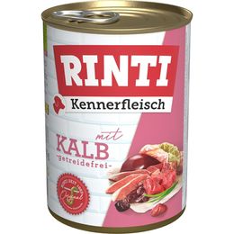Rinti Kennerfleisch mit Kalb Hunde-Nassfutter getreidefrei 24x400g