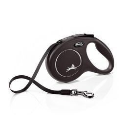 Flexi Rollleine New Classic Gurt Schwarz S / 5 m