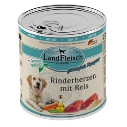 Landfleisch Pur Rinderherzen mit Reis Hunde-Nassfutter ohne Gluten, Zucker und Sojaprodukten 6x800g