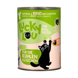 Lucky Lou Lifestage Kitten Gefl&uuml;gel & Rind Katzen-Nassfutter getreidefrei 24x400g