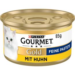 Gourmet Gold Feine Pastete mit Huhn Katzen-Nassfutter Alleinfuttermittel 12x85g