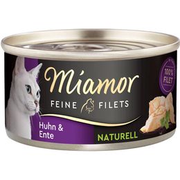 Miamor Feine Filets naturell Huhn & Ente Katzen-Nassfutter ohne Getreide 48x80g