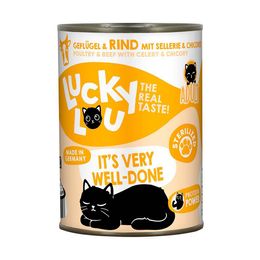 Lucky Lou Lifestage Sterilized Gefl&uuml;gel & Rind Katzen-Nassfutter getreidefrei 6x400g