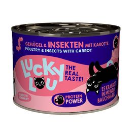 Lucky Lou Lifestage Adult Gefl&uuml;gel & Insekten Katzen-Nassfutter getreidefrei 6x200g