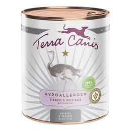 Terra Canis HYPOALLERGEN &ndash; Strau&szlig; mit Pastinake Hunde-Nassfutter getreidefrei 6x800g