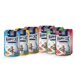 Happy Cat Pouches Mischtray 2 Katzen-Nassfutter getreidefrei 12x85g