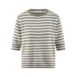 Peter Hahn - Rundhals-Pullover mit Rollkante, gr&uuml;n, Gr. 44 / L - Baumwolle