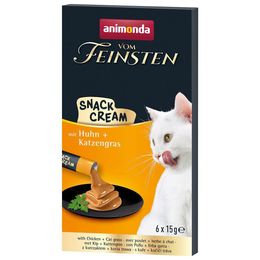 animonda vom Feinsten Snack Cream Huhn + Katzengras Katzensnacks ohne Zuckerzusatz 30x15g