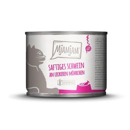 MjAMjAM saftiges Schwein an M&ouml;hrchen Katzen-Nassfutter getreidefrei 6x200g