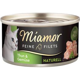 Miamor Feine Filets naturell Thun & Gem&uuml;se Katzen-Nassfutter fettarm 48x80g