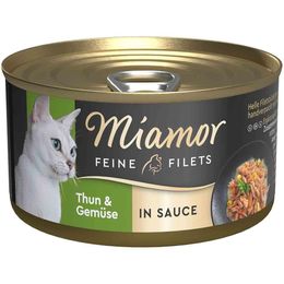 Miamor Feine Filets in Sauce Thun & Gem&uuml;se Katzen-Nassfutter ohne Getreide 24x85g