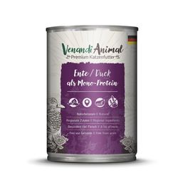 Venandi Animal Ente als Monoprotein Katzen-Nassfutter hohe Vertr&auml;glichkeit 12x400g