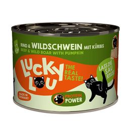 Lucky Lou Lifestage Adult Rind & Wildschwein Katzen-Nassfutter getreidefrei 6x200g