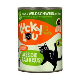 Lucky Lou Lifestage Adult Rind & Wildschwein Katzen-Nassfutter getreidefrei 24x400g