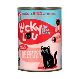 Lucky Lou Lifestage Adult Gefl&uuml;gel & Rind Katzen-Nassfutter getreidefrei 6x400g