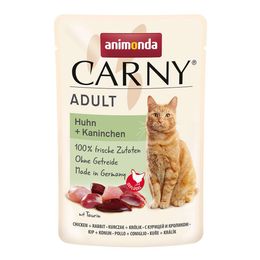 animonda Carny Adult Huhn + Kaninchen Katzen-Nassfutter ohne Getreide, Zucker und Soja 12x85g