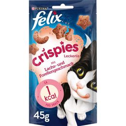 FELIX Crispies Lachs- und Forellengeschmack Katzensnacks ohne Zuckerzusatz 4x45g
