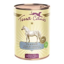 Terra Canis CLASSIC Pferd mit Amaranth, Pfirsich und Roter Bete Hunde-Nassfutter 100 % Lebensmittelqualit&auml;t aller Rohstoffe 6x400g