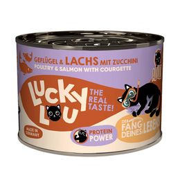 Lucky Lou Lifestage Adult Gefl&uuml;gel & Lachs Katzen-Nassfutter getreidefrei 6x200g