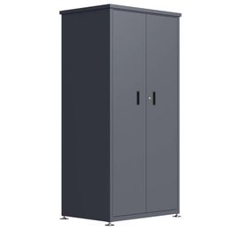 Pharao24.de Outdoor Hochschrank Stahlschrank mit Dreht&uuml;ren in Anthrazit