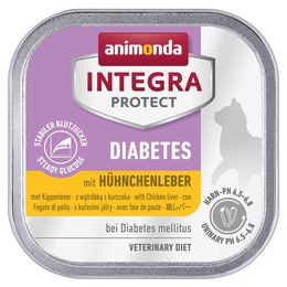 animonda Integra Protect Diabetes mit H&uuml;hnchenleber Katzen-Nassfutter getreidefrei 16x100g