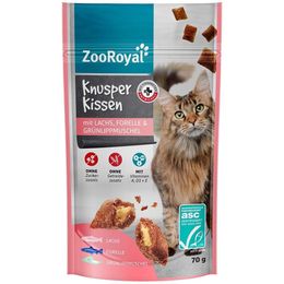 ZooRoyal Knusperkissen Lachs, Forelle und Muschel 18x70 g