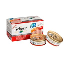 Schesir Cat Natural Huhn mit Ente Katzen-Nassfutter mit Taurin 6x50g