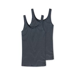 2 Schiesser Tr&auml;gertops mit Modal - Damen - Gr. 40 - dunkelblau