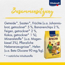 Vitakraft African Hauptfutter f&uuml;r afrikanische Kleinpapageien Vogelfutter 750g