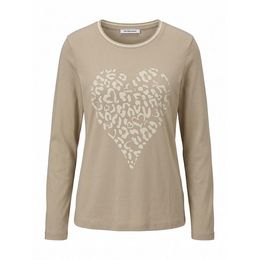 Peter Hahn - Shirt mit Rundhals-Ausschnitt, beige, Gr. 44 / L - Baumwolle