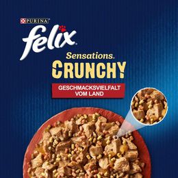FELIX Sensations Crunchy in Gelee Geschmacksvielfalt vom Land 20x84g +2x40g Knusperst&uuml;ckchen