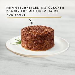 Gourmet Gold Raffiniertes Ragout mit Rind Katzen-Nassfutter naturbelassen 12x85g