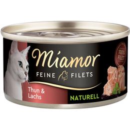 Miamor Feine Filets naturell Thun & Lachs Katzen-Nassfutter fettarm 48x80g