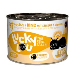 Lucky Lou Lifestage Sterilized Gefl&uuml;gel & Rind Katzen-Nassfutter getreidefrei 6x200g