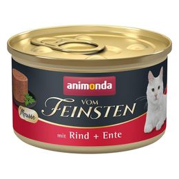 animonda vom Feinsten Mousse mit Rind + Ente Katzen-Nassfutter ohne Getreide 24x85g
