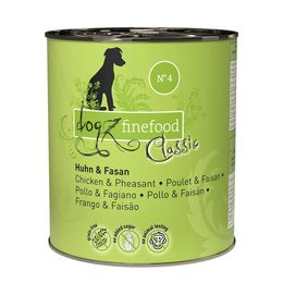 Dogz finefood No. 04 Huhn & Fasan Hunde-Nassfutter ohne Zuckerzusatz 12x800g